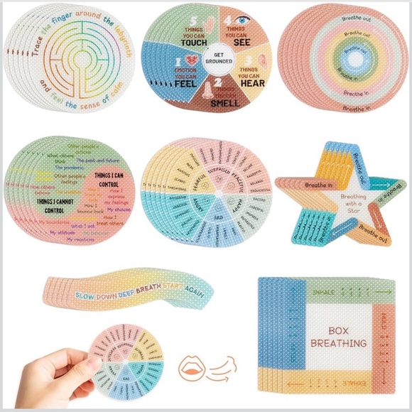 Other | Set 8 Textured Mindfulness Stickers For Anxiety And Sensory One ...